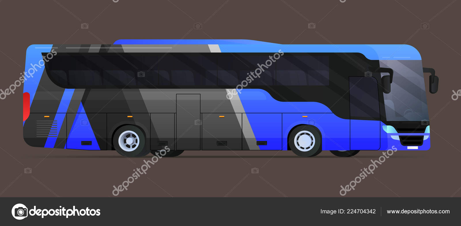 Bus tur besar. Ilustrasi vektor datar Vektor Stok oleh ©igordeyka 224704342