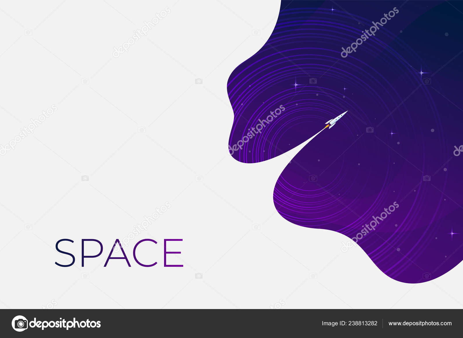Space flat vector background, planets and stars. Space for your text ...