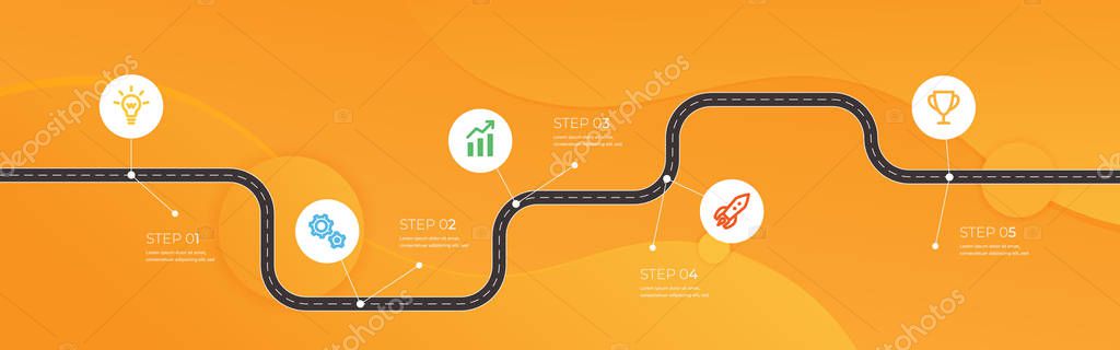 Road map infographic Vector Art Stock Images | Depositphotos
