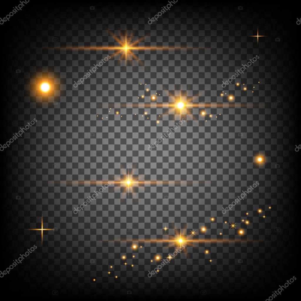 ola reluciente. Vector estrella brillante dorada. brillante rastro de ...