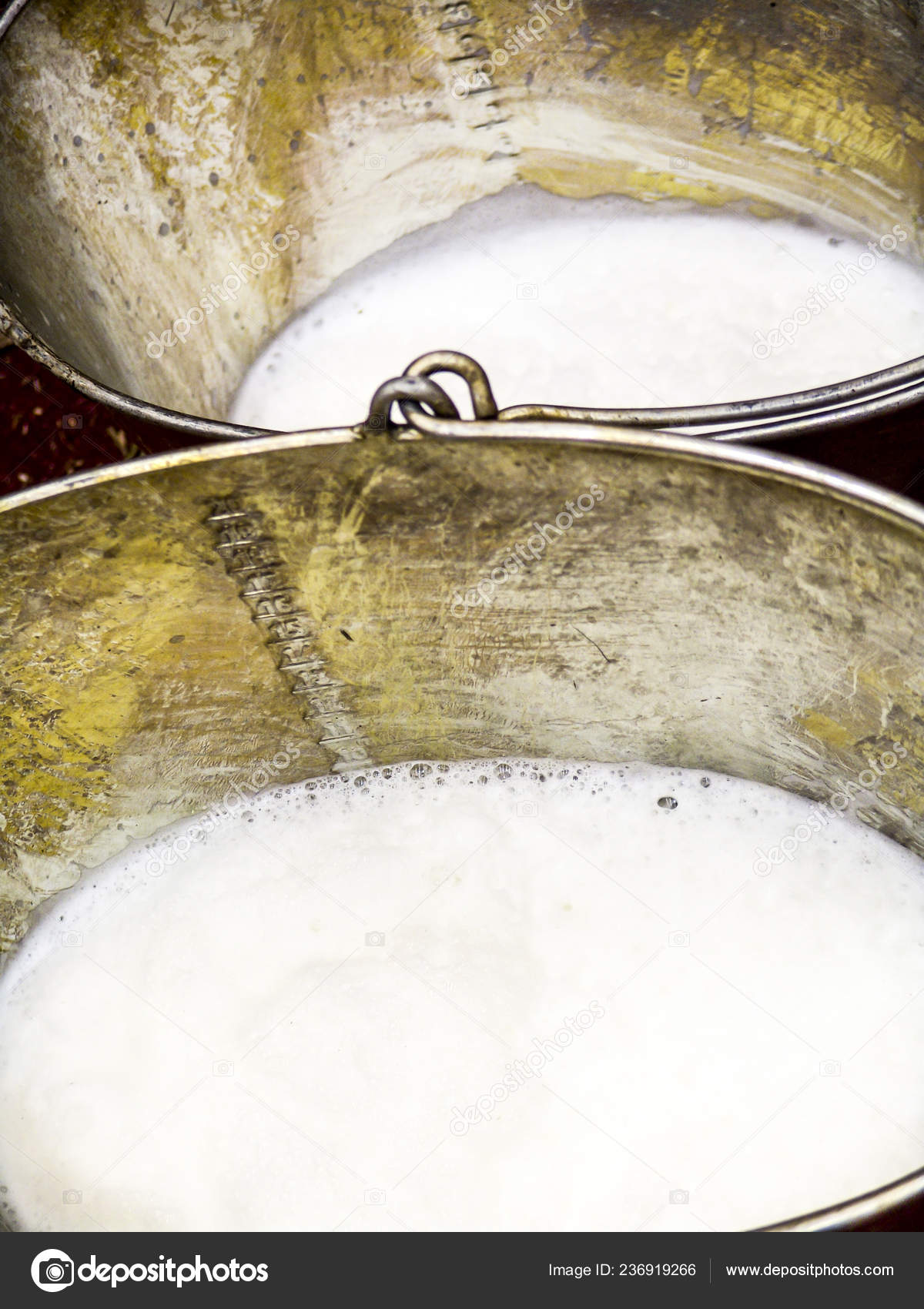 Milk Bucket Quantity Measurement Stock Photo by ©alfribeiro 236919266