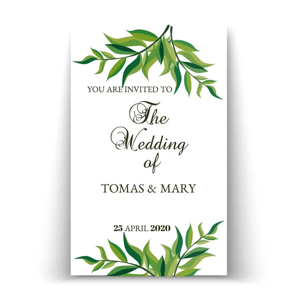 Greenery Wedding Invitation Template Printable Wedding Invites Rustic