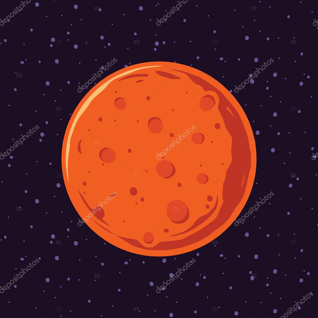 Dibujos animados de Marte, planetas del sistema solar. Observatorio ...