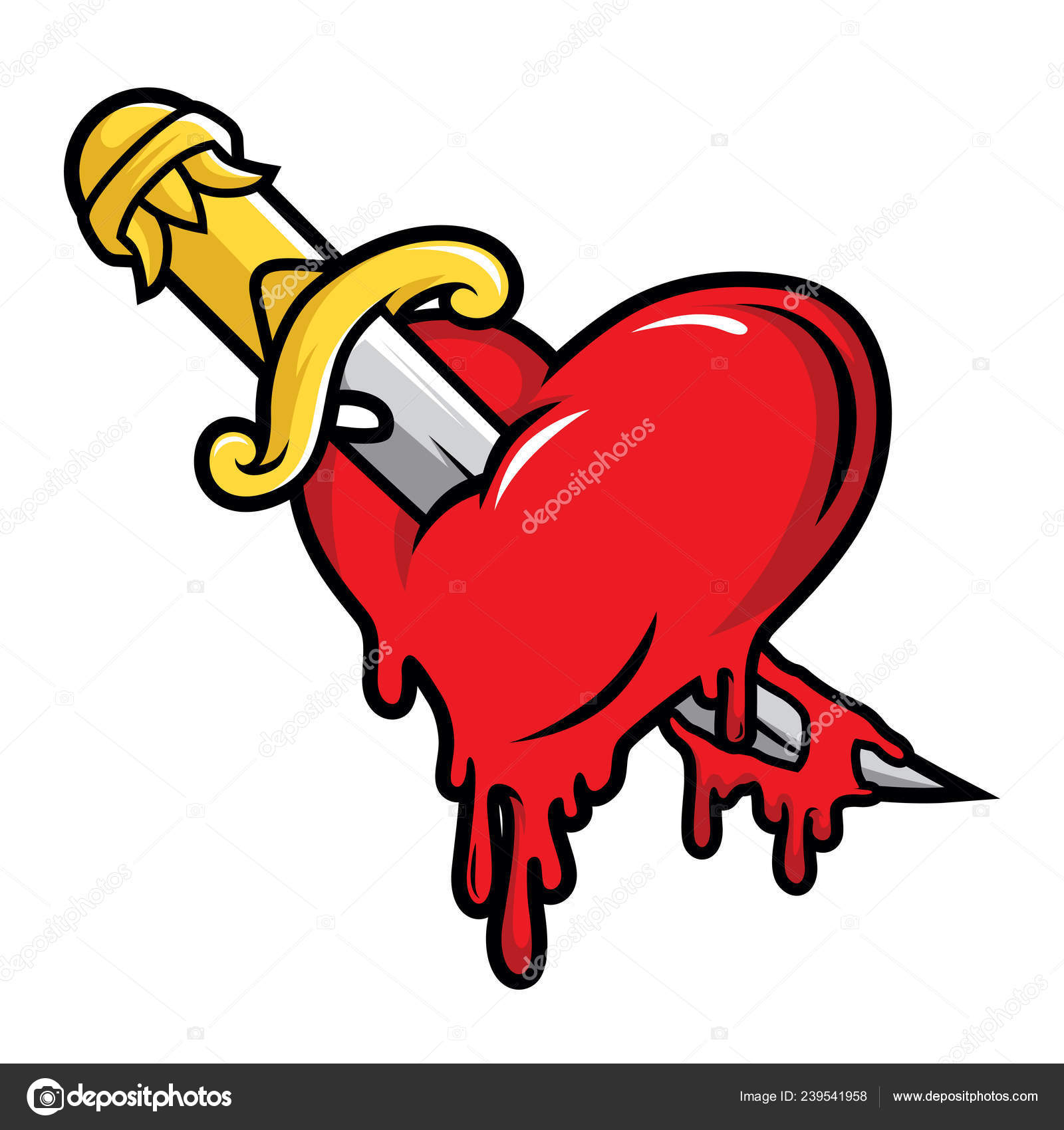 Broken Heart With Dagger