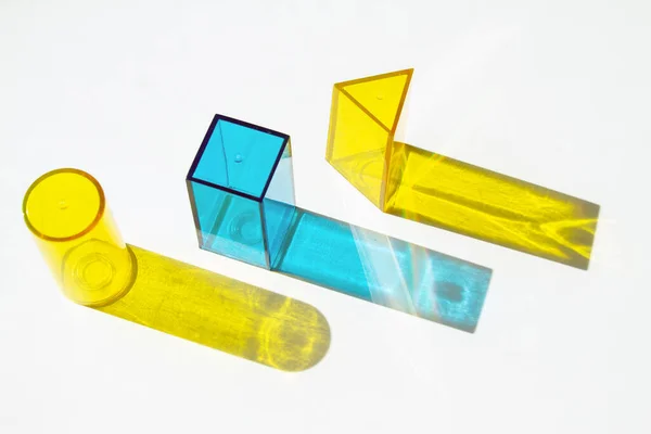 Transparent Geometric Shapes White Background Beautiful Colored Bright ...