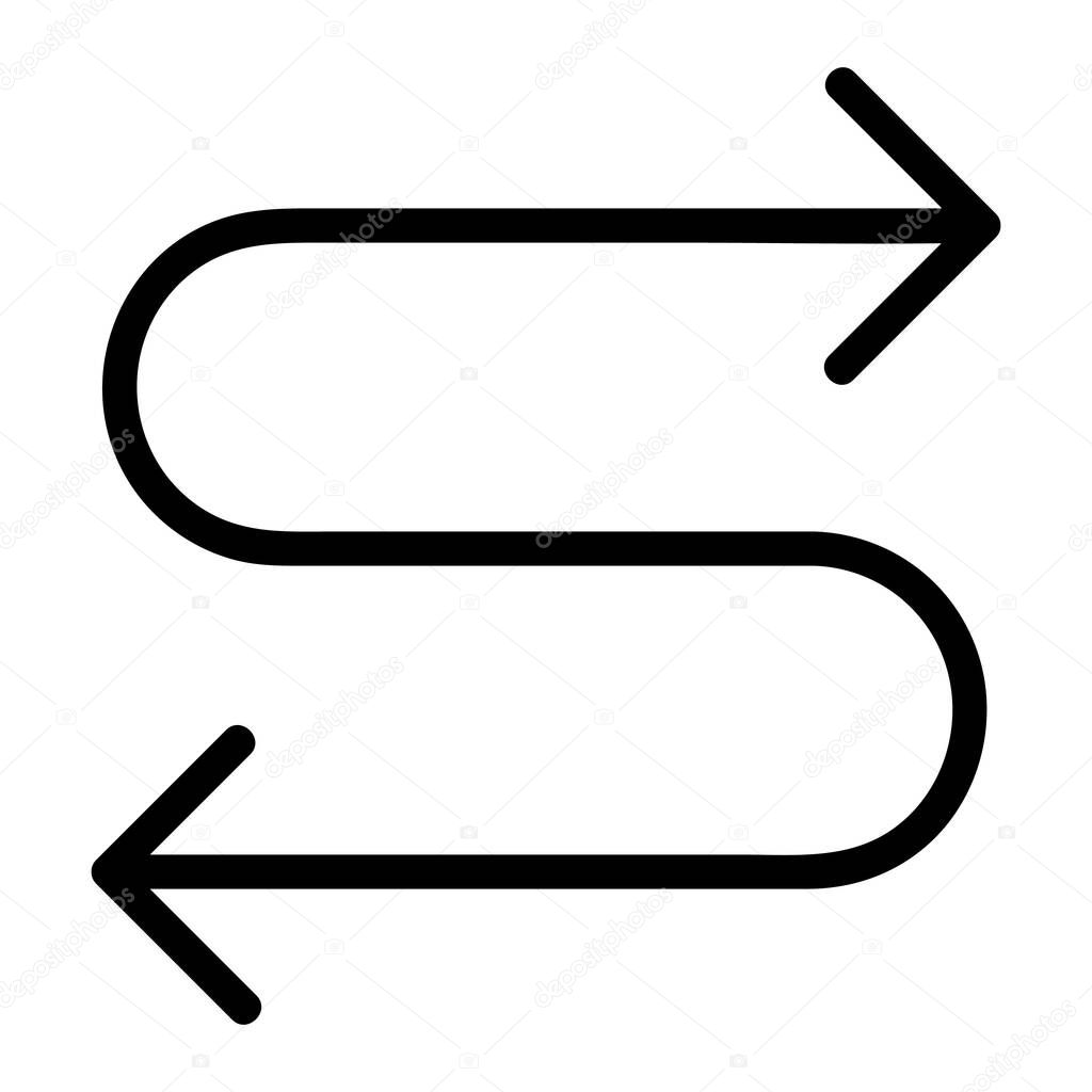 Flechas Zigzag izquierda y derecha Vector Icono, icono de estilo Lineal ...