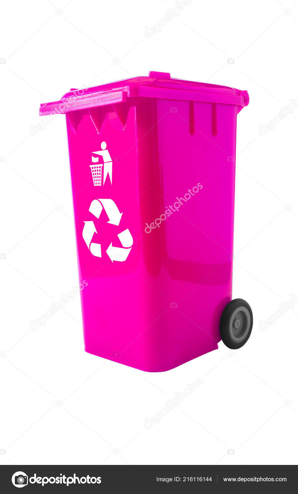 Trash Bin Recycle Logo Isolated White Path — Stock Photo © coffeekai ...
