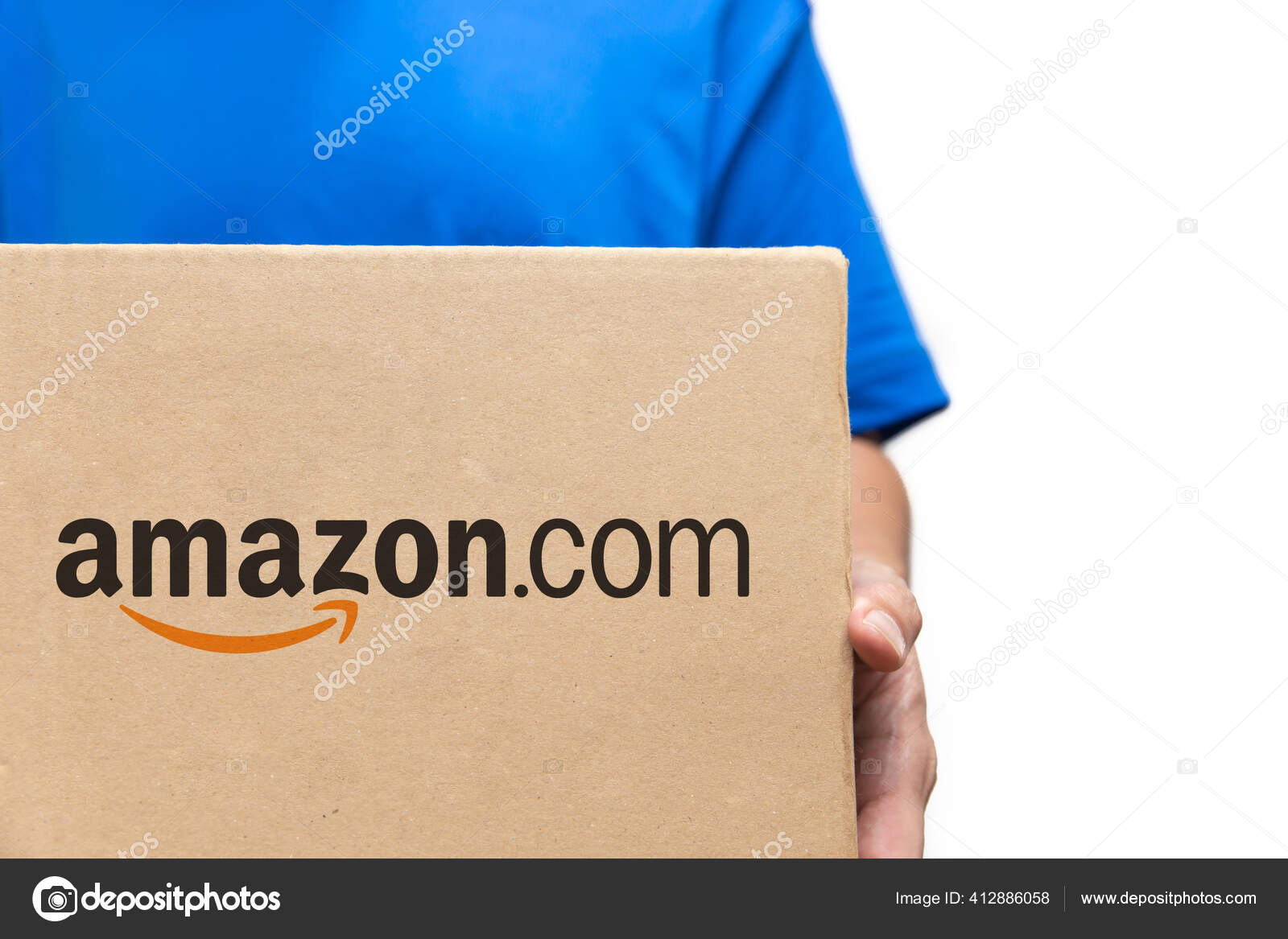 Amazon Shipping Box Brand Logo Amazon Com One Most Popular — Stock ...