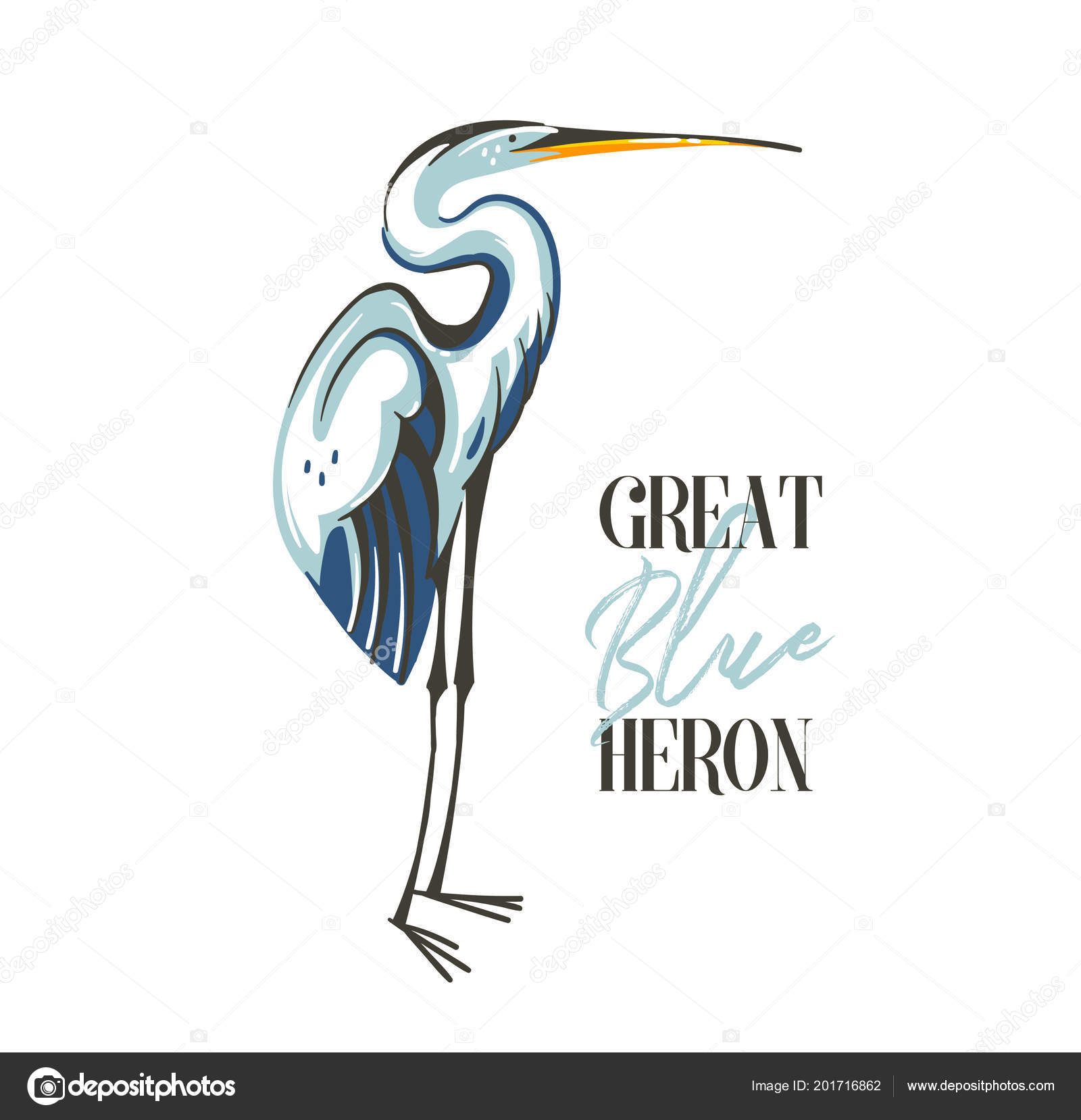 Blue Heron Cartoon