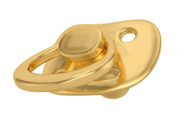 Golden pacifier on white background 3D illustration. Stock Photo by ...
