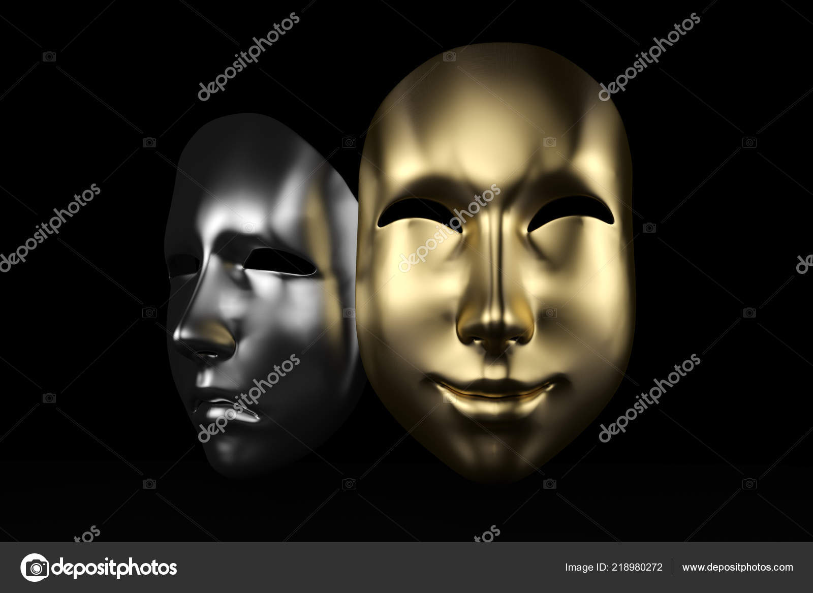 Happy And Sad Gold Masks