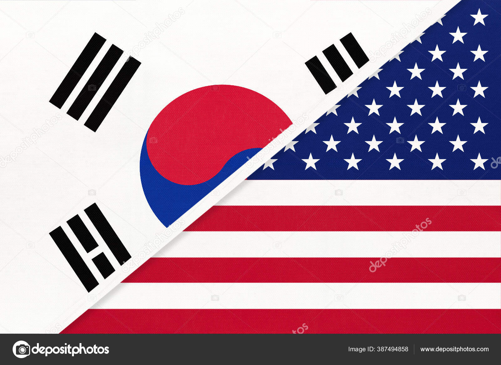 South Korea Rok United States America Usa Symbol Two National — Stock ...