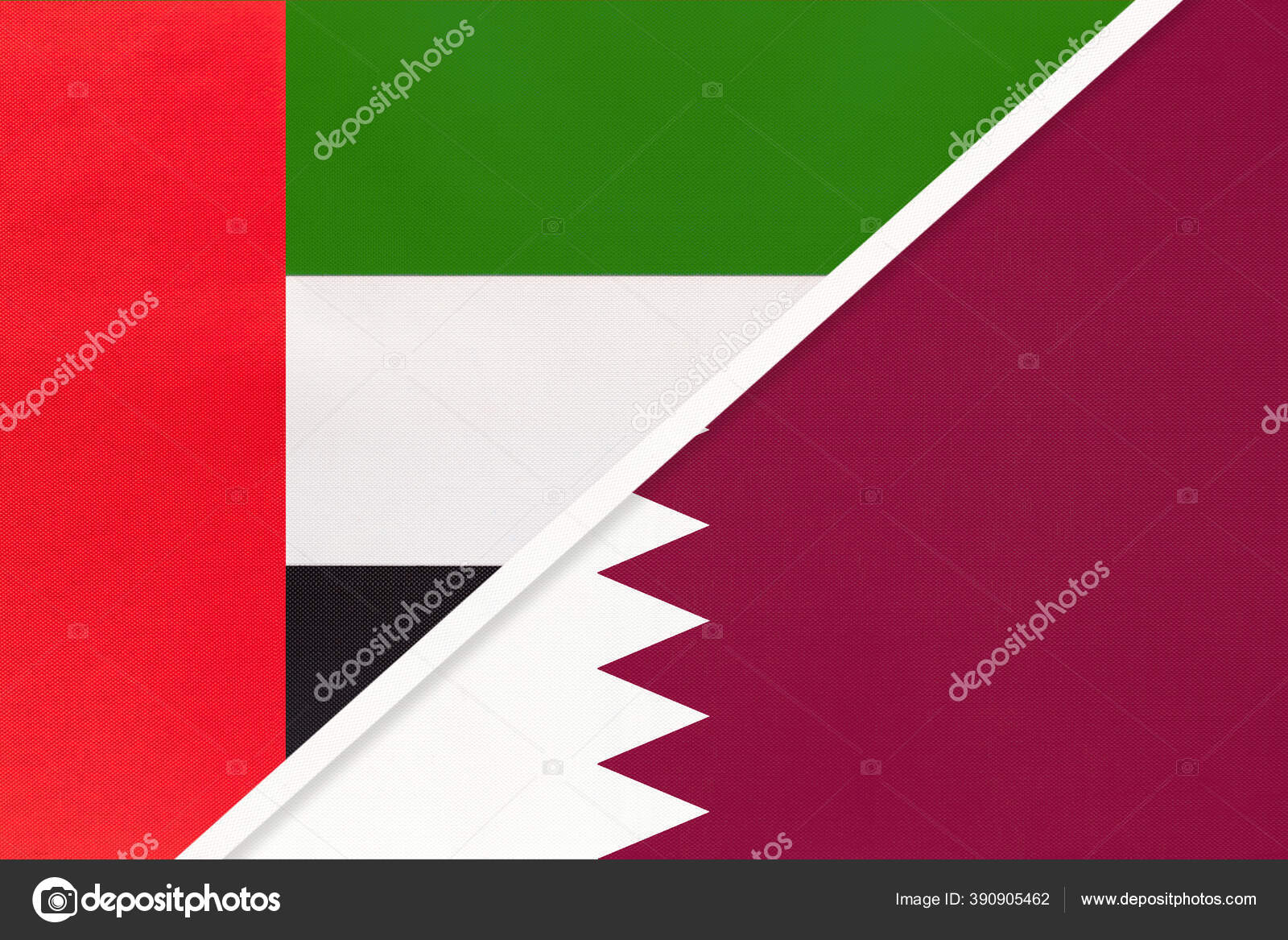 United Arab Emirates Uae Qatar Symbol National Flags Textile ...