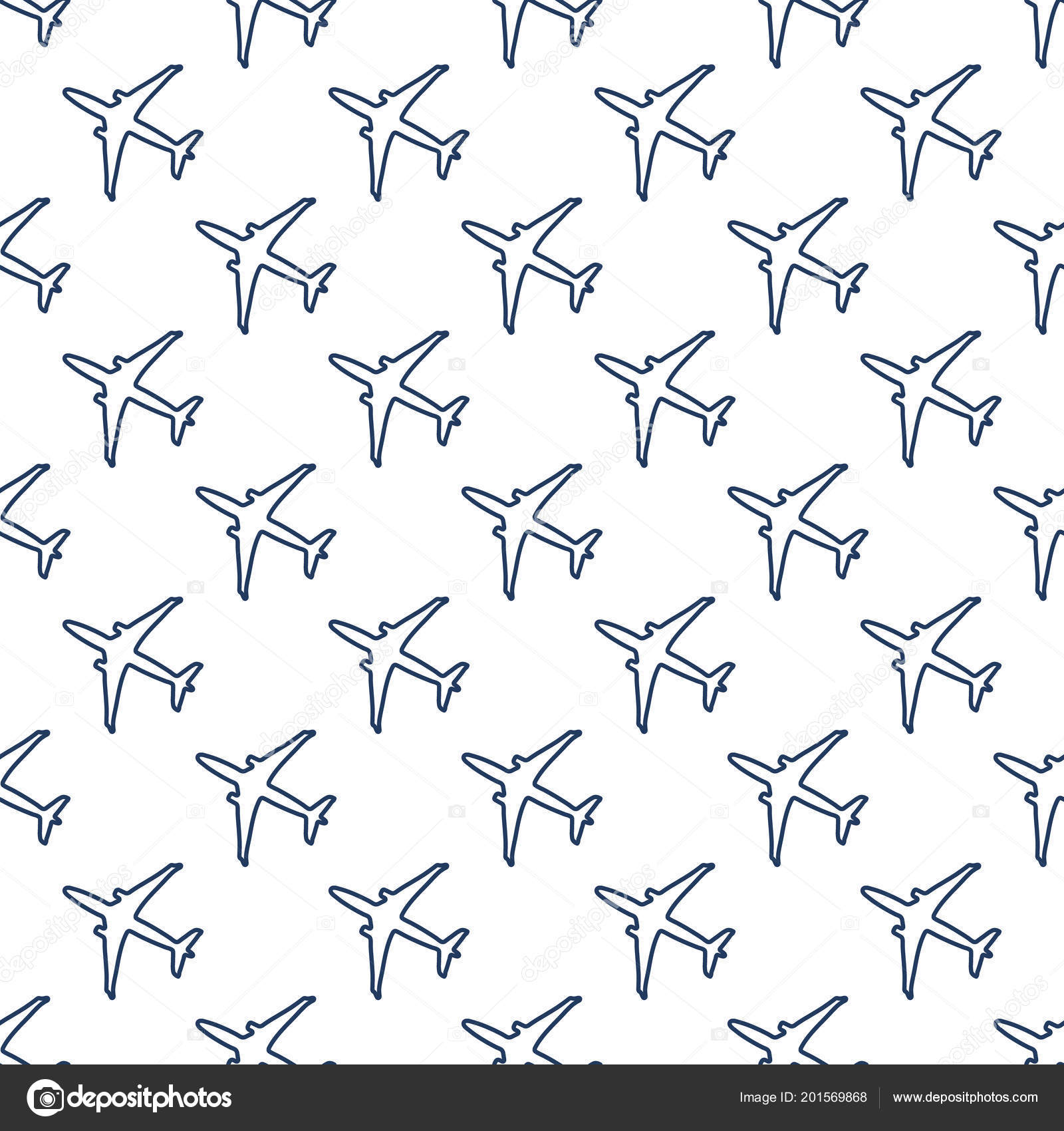 Seamless Pattern Planes Design Poster Print Stock Vector by ©aquamarine ...