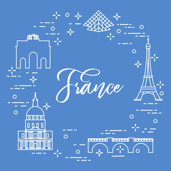 Famous Buildings Paris Symbols Landmarks Travel Leisure Stock Vector by ...