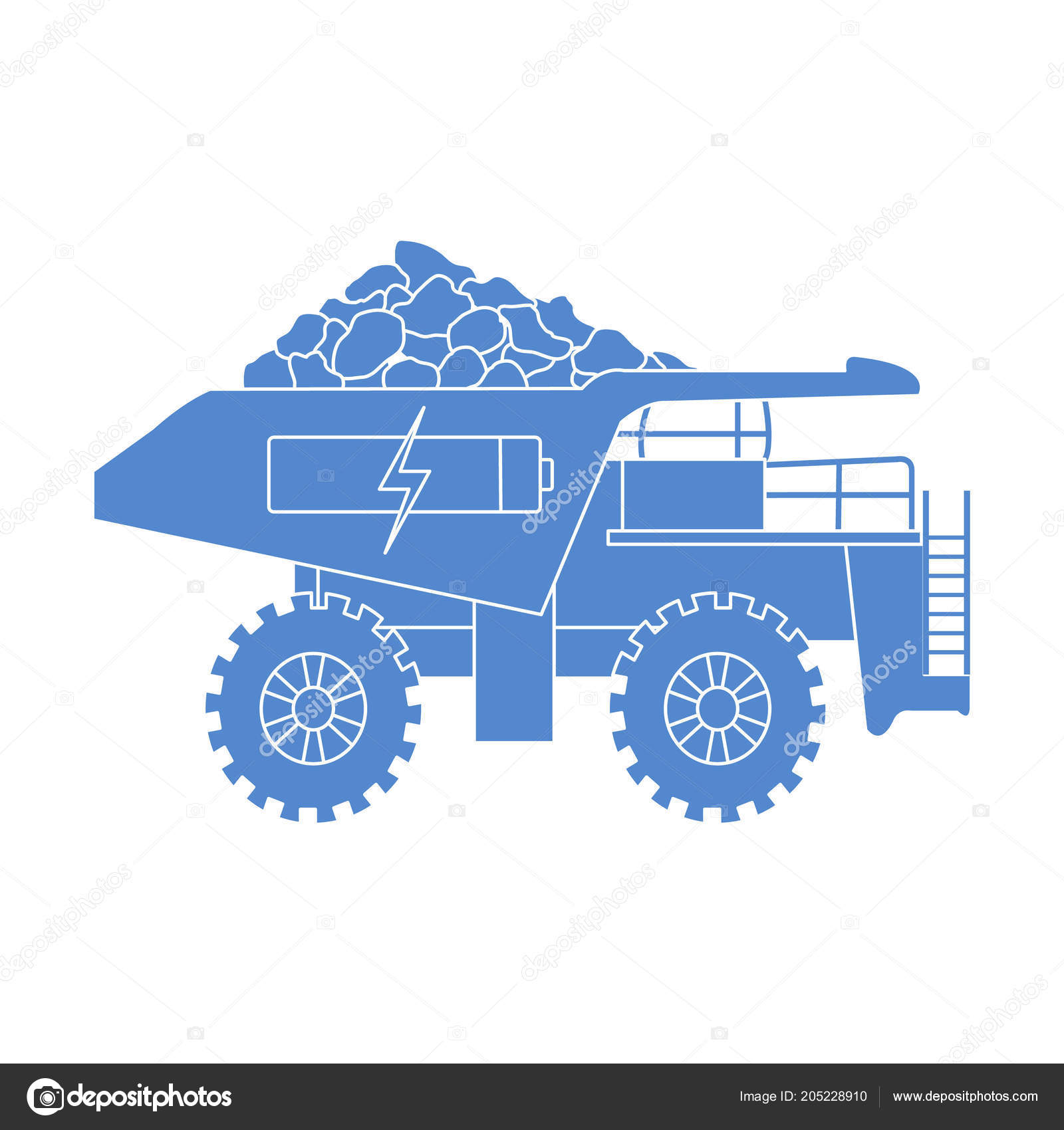 Electric Dumper Ore Battery Charge Symbol New Transport Eco ...