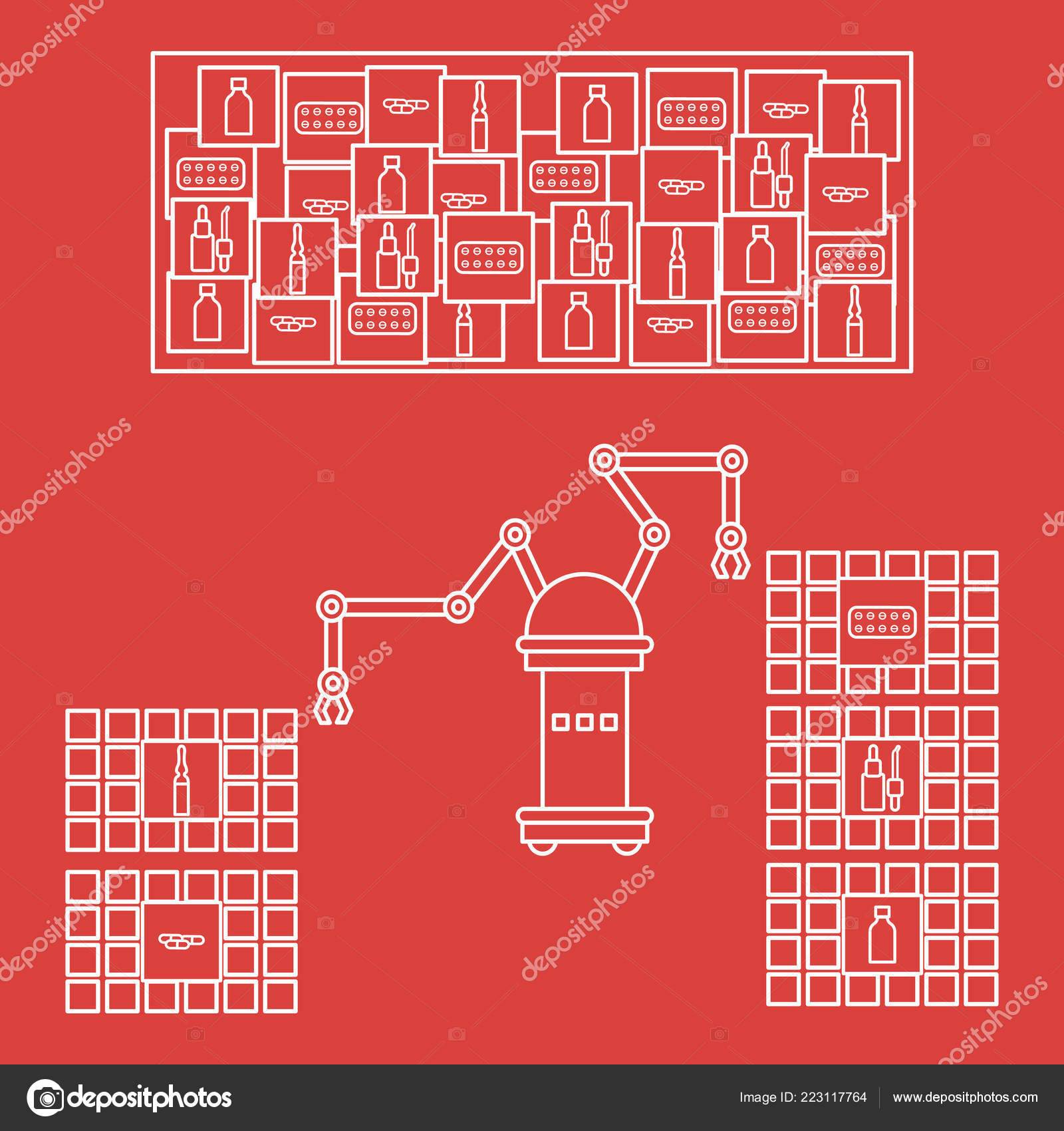 Smart Automatic Robotic Sorting Drugs Replacement People Robotic ...