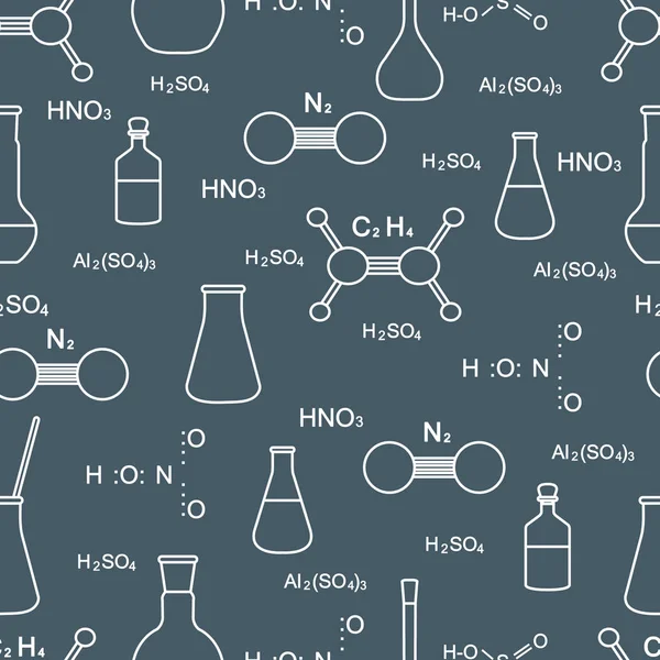 Scientific Vector Seamless Pattern Flasks Beakers Molecule Structure ...
