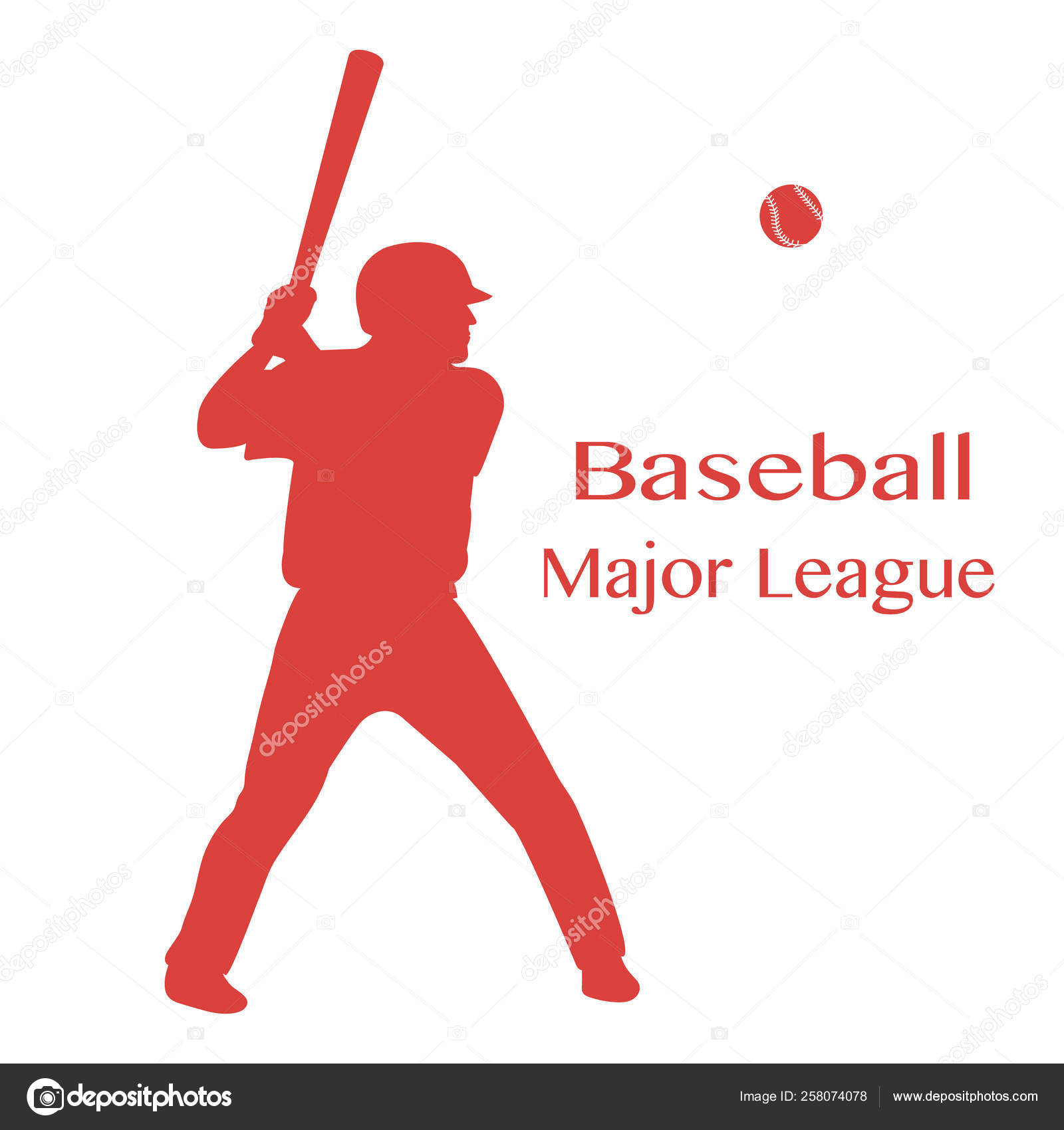 Baseball player with bat, ball Vector illustration Stock Vector by ...