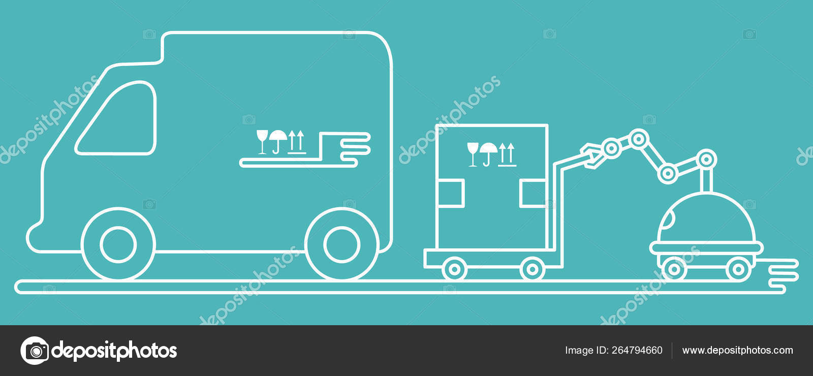 Automation warehouse processes. Smart Logistic. Stock Vector Image by ...
