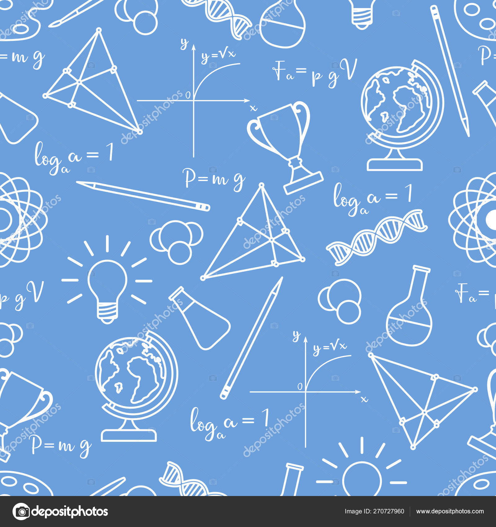 Scientific, educational vector seamless pattern. Stock Vector Image by ...