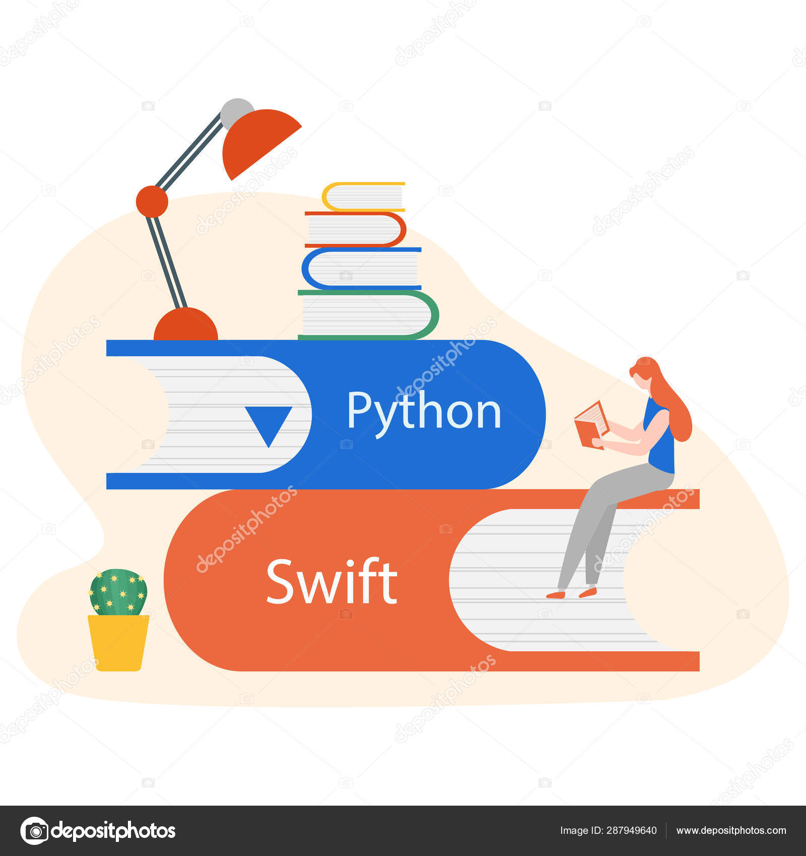 People, books. Learning programming languages Stock Vector Image by ...