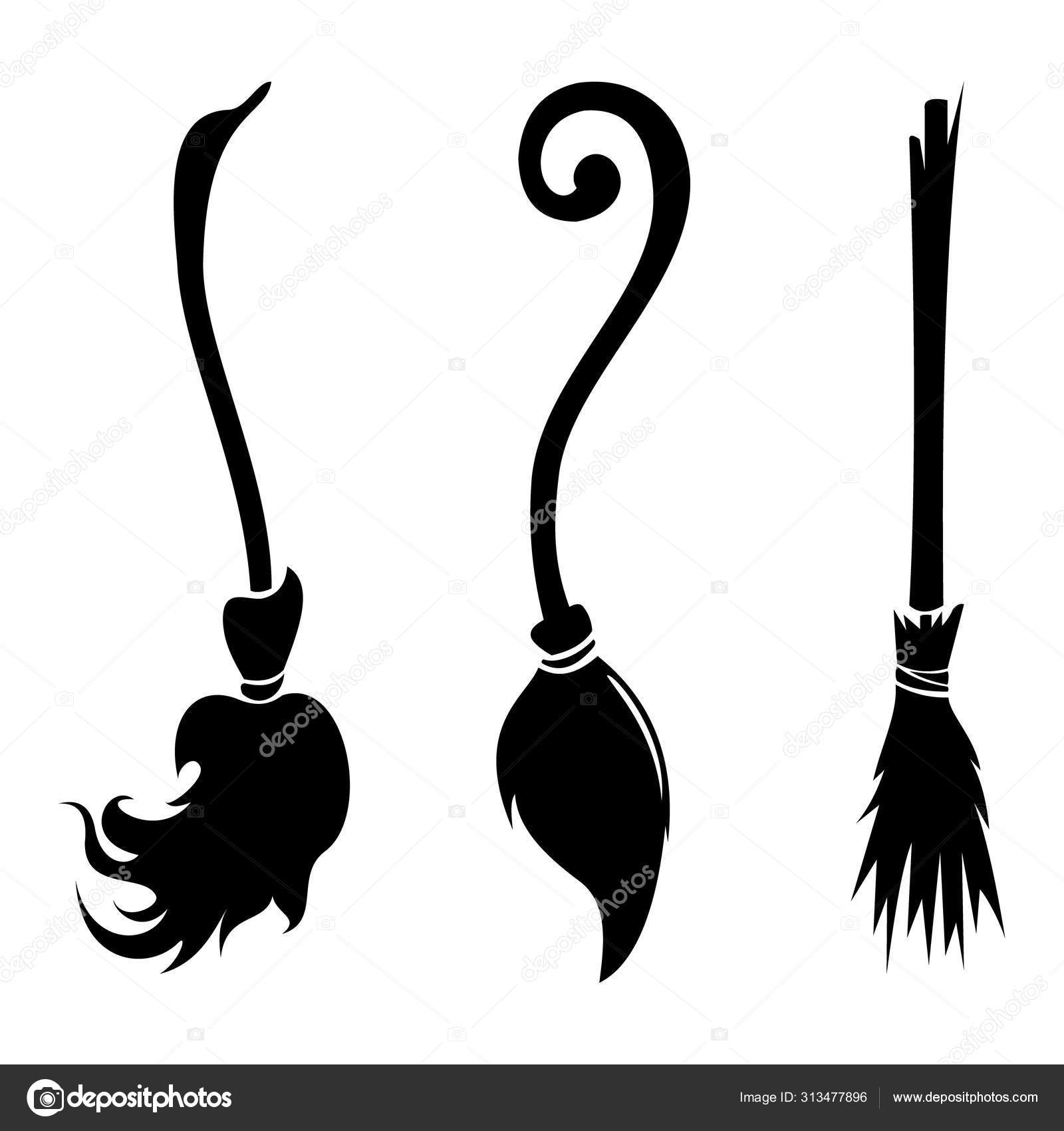 Magic Witch Broom Vector Helloween Symbol Evil Costume Wand Logo Stock ...