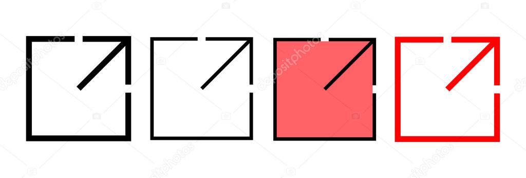 Icono de enlace externo ilustración vectorial. signo de enlace y ...