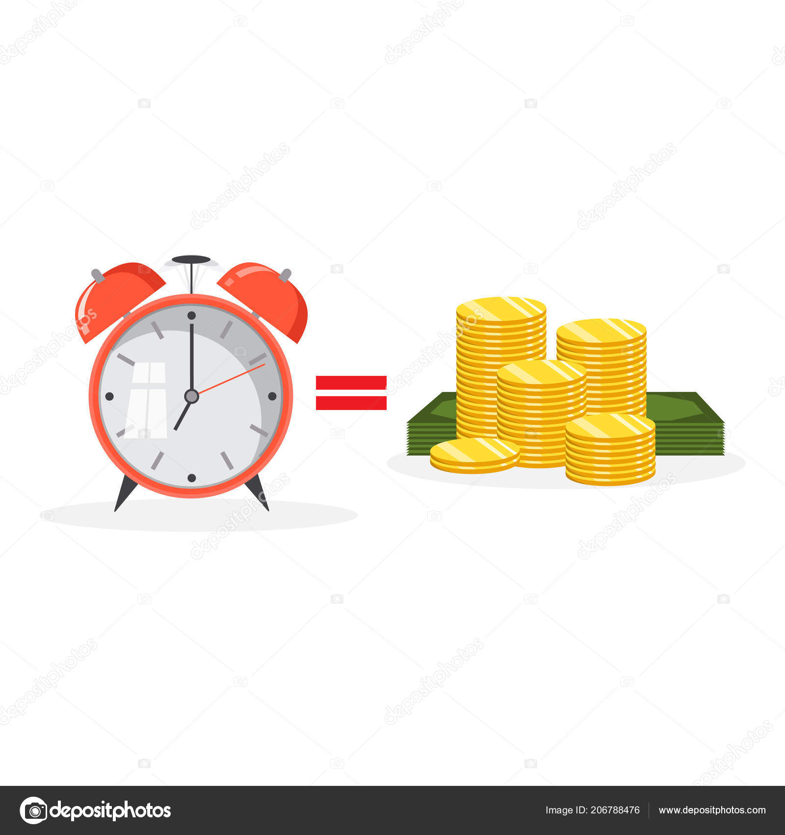 Time Money Concept Financial Planning Deadline Time Management Vector ...