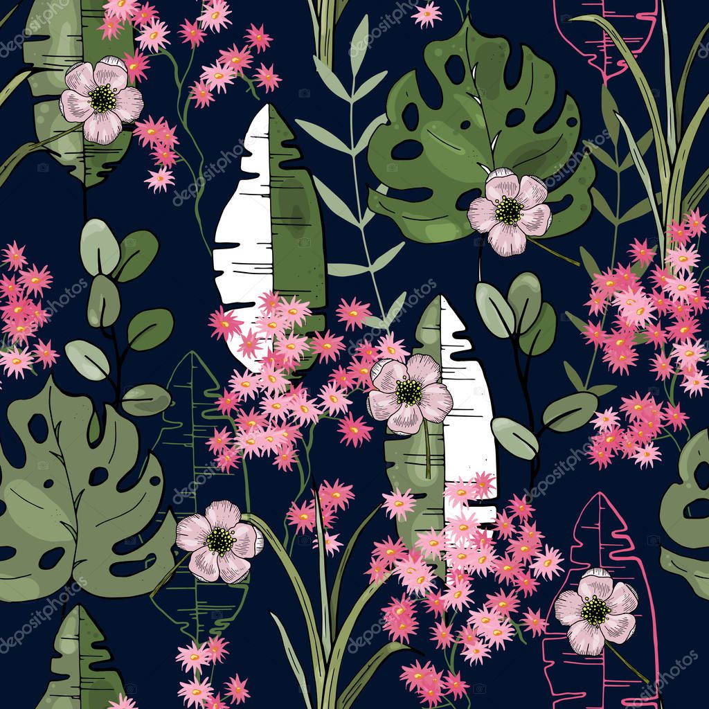 Patr n floral de moda. Patr n incons til aislado. Fondo vintage. Fondo de pantalla. Mano ...