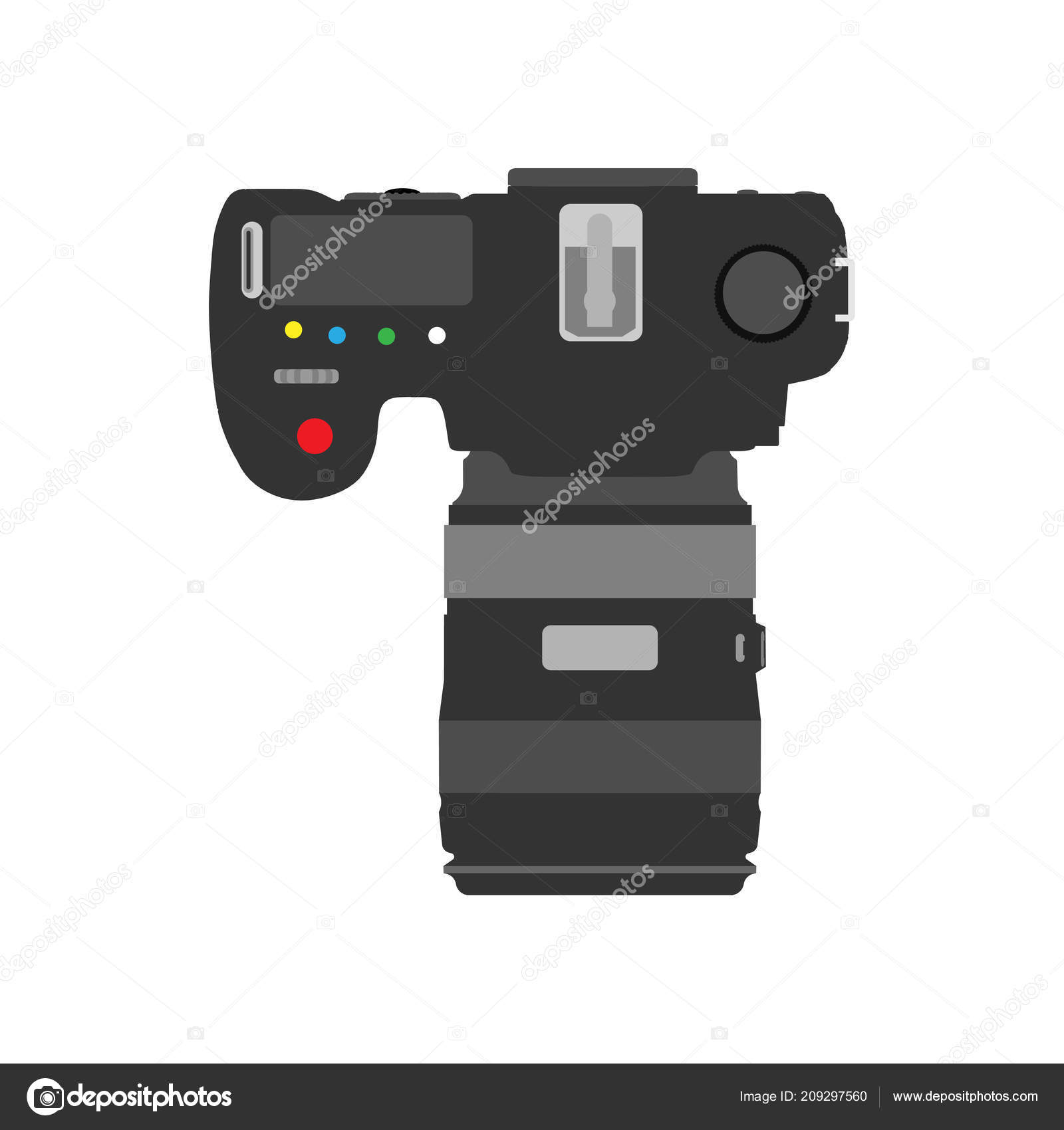 Photo Camera Top View Vector Background Vintage Digita Photography ...