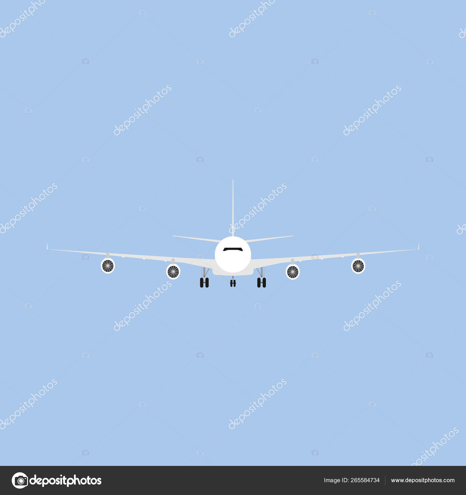 Airbus departure runway international white airliner front view Stock ...