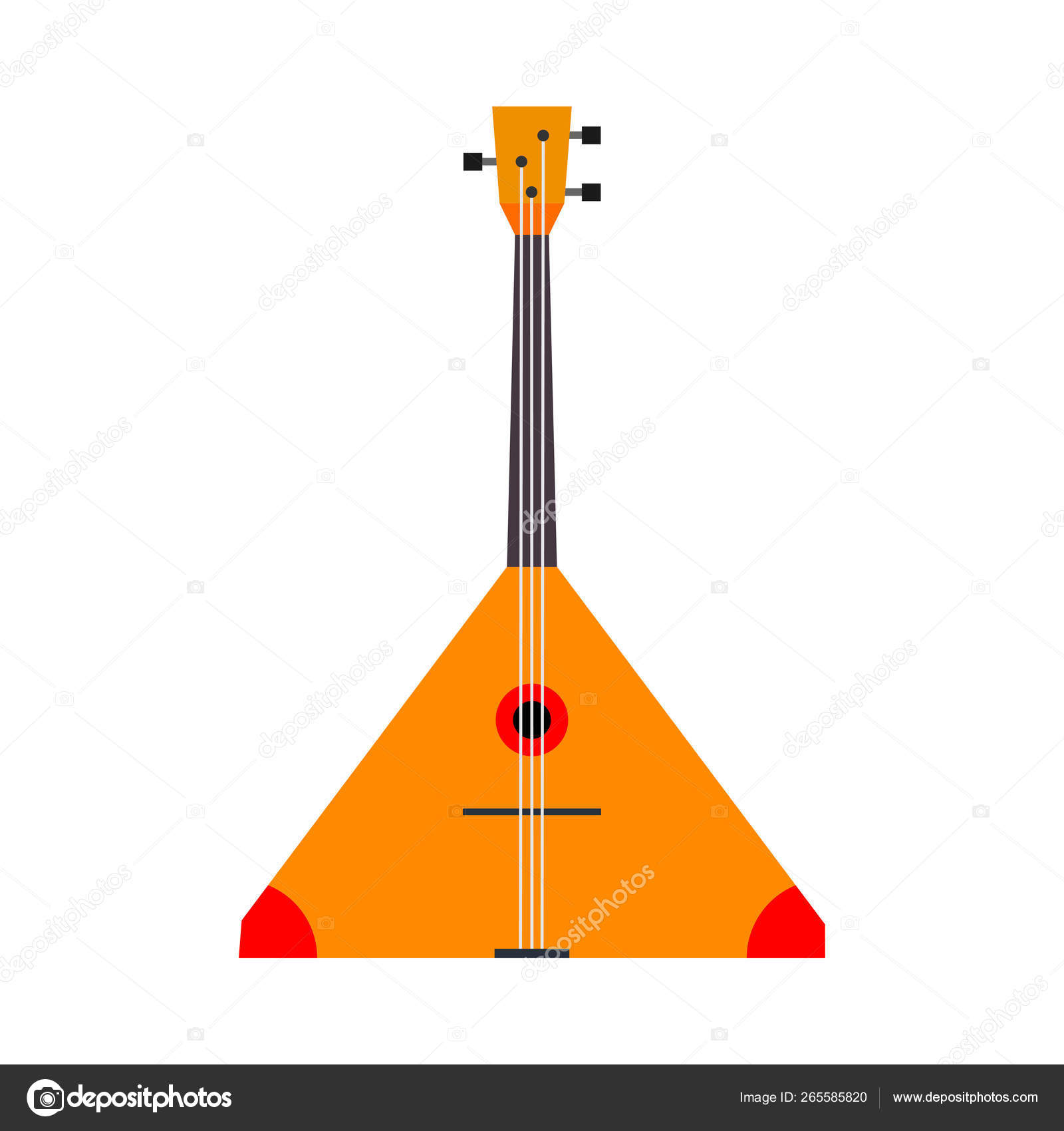 Balalaika vector icono vista superior símbolo de la ilustración. Str ...