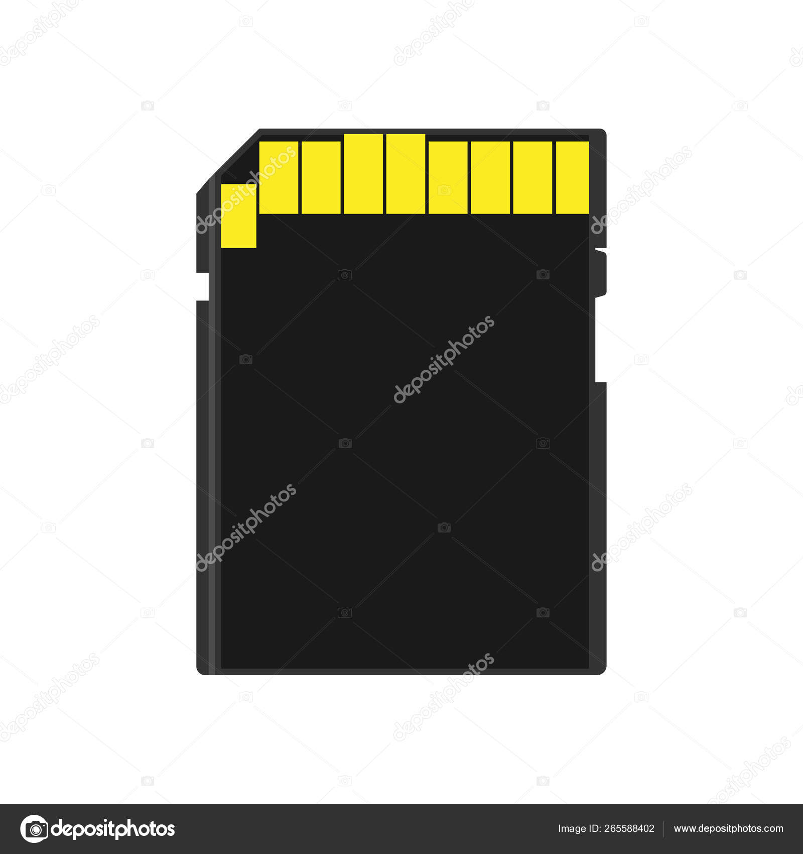 Memory card back view symbol store adapter vector icon flash dri Stock ...