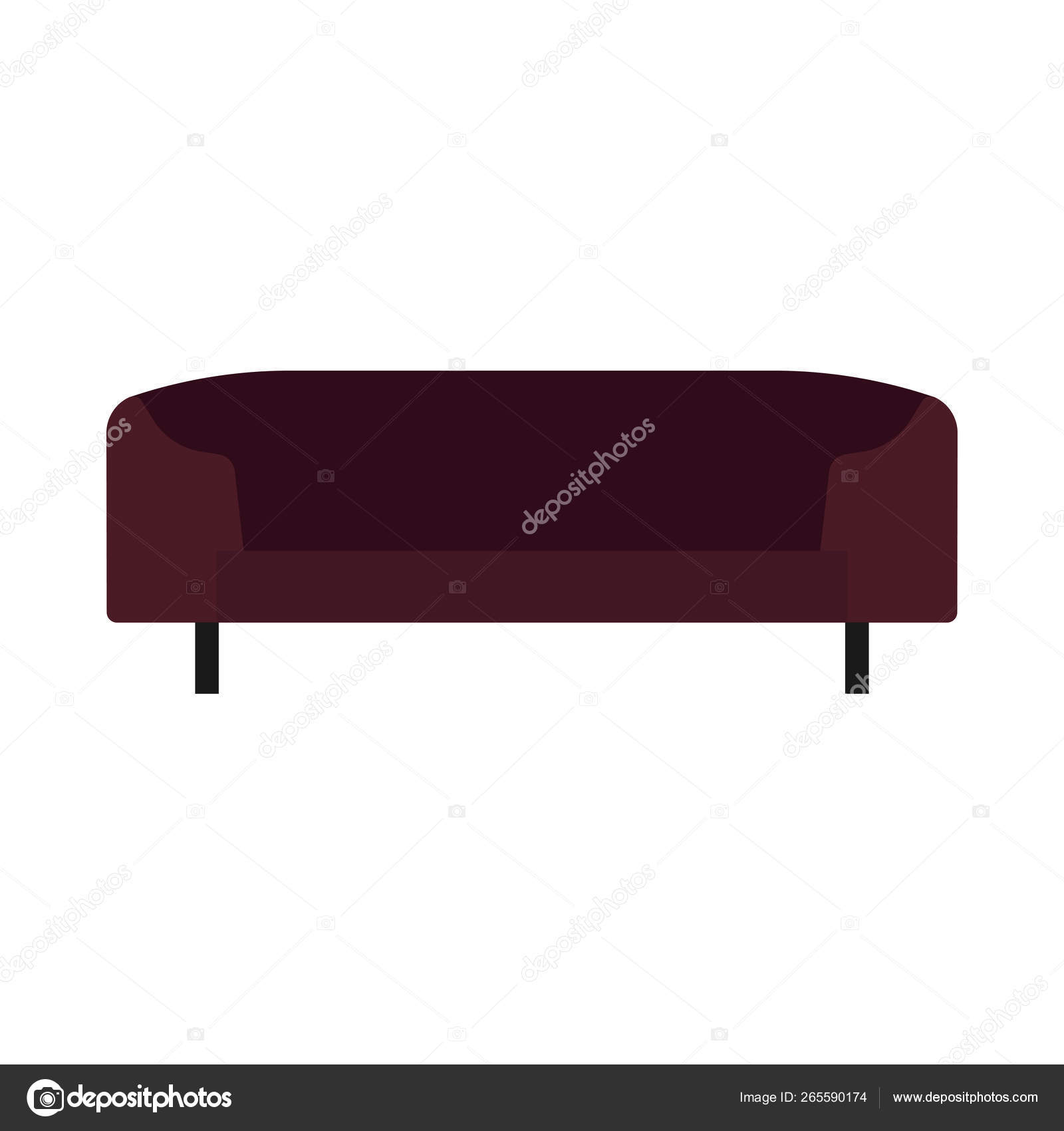 Sofa furniture vector icon front view illustration design. Stock Vector ...