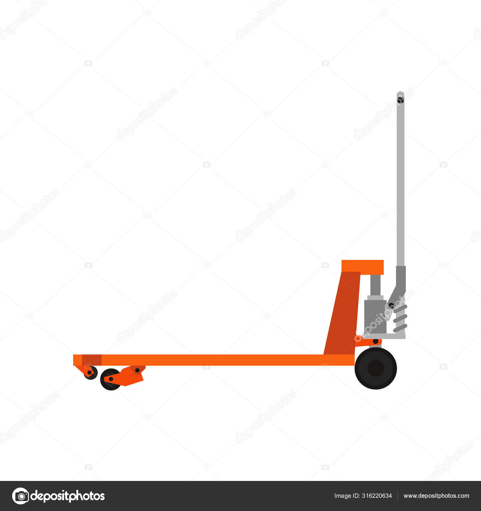 Palet jack entrega camión de carga caja equipo almacén ilustración ...