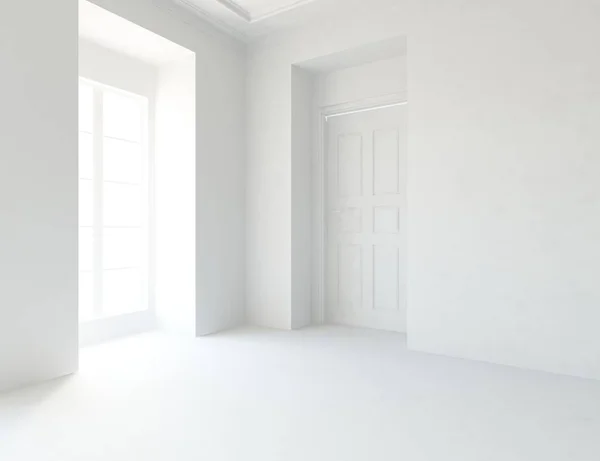 room interior with window . Scandinavian interior design. 3d ...