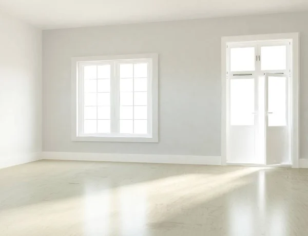 White Room Interior Windows Scandinavian Interior Design Illustration ...