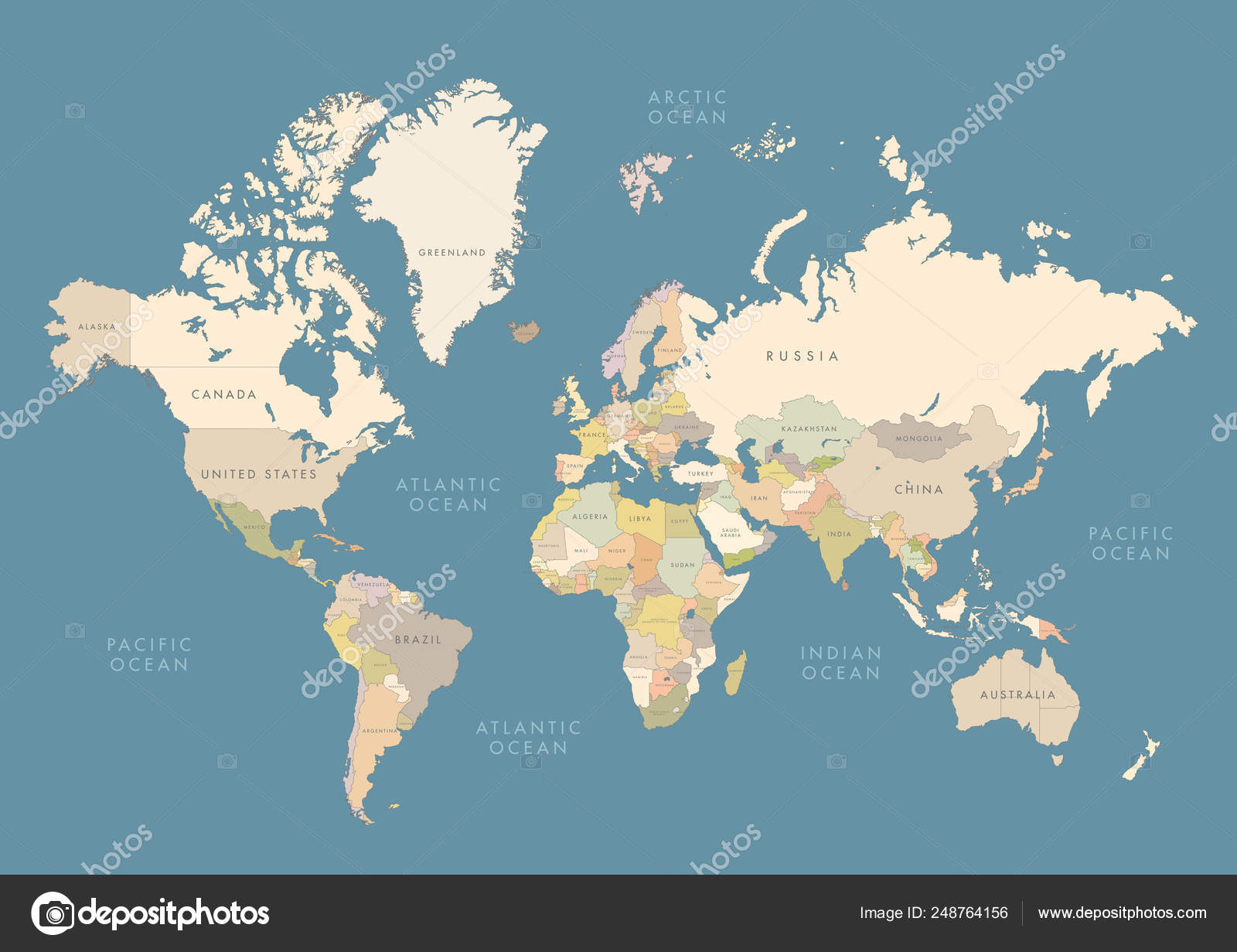 World Map With Countries Labeled