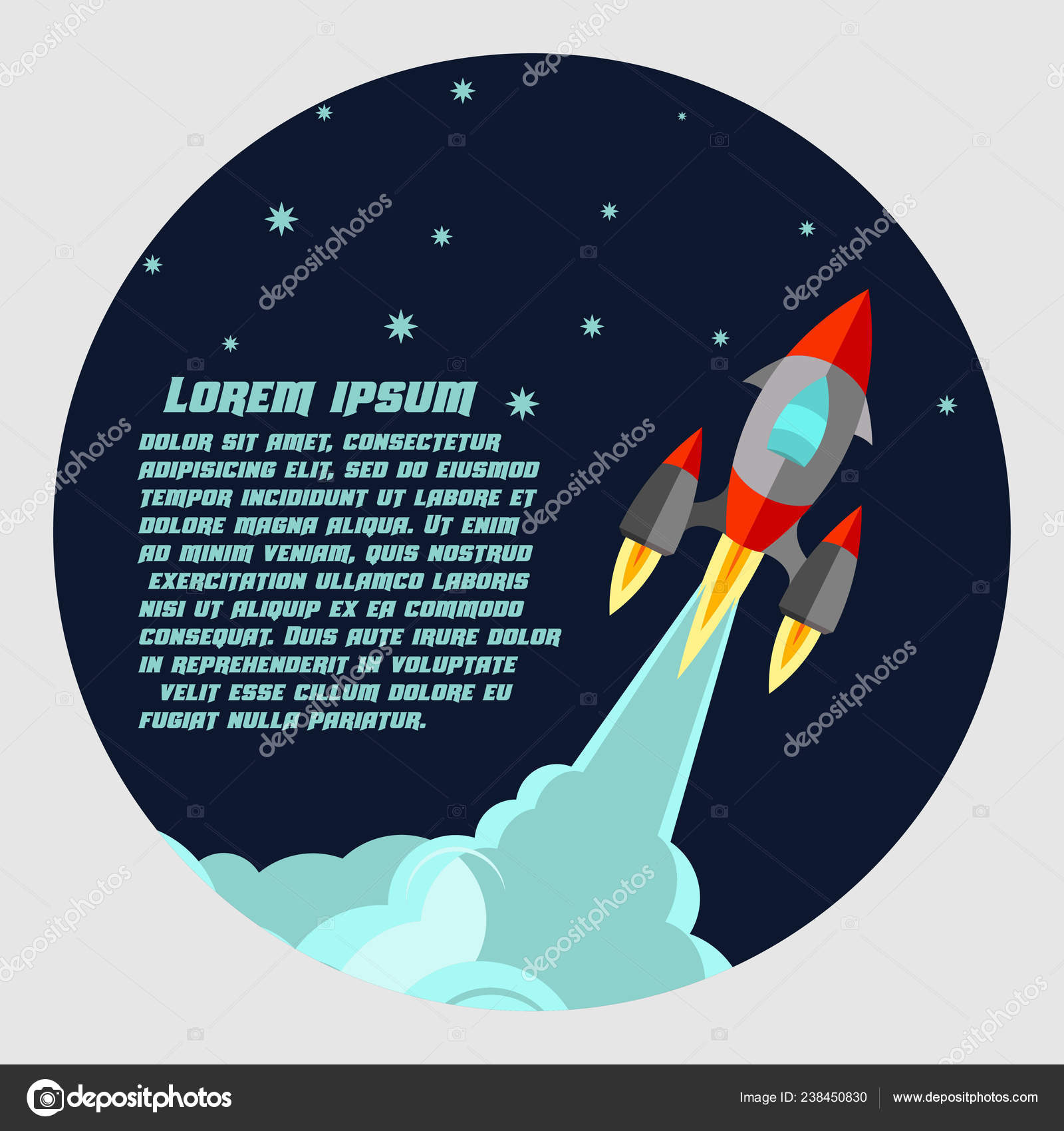 Space Rocket Start Launch Symbol New Businesses Innovation Development ...
