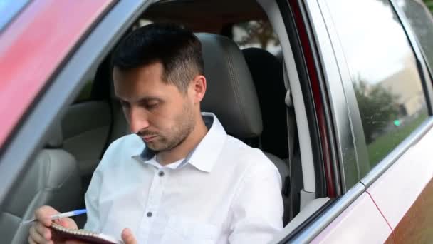 Driver Car Being Bored Sitting His Vehicle Waiting — Stock Video ...