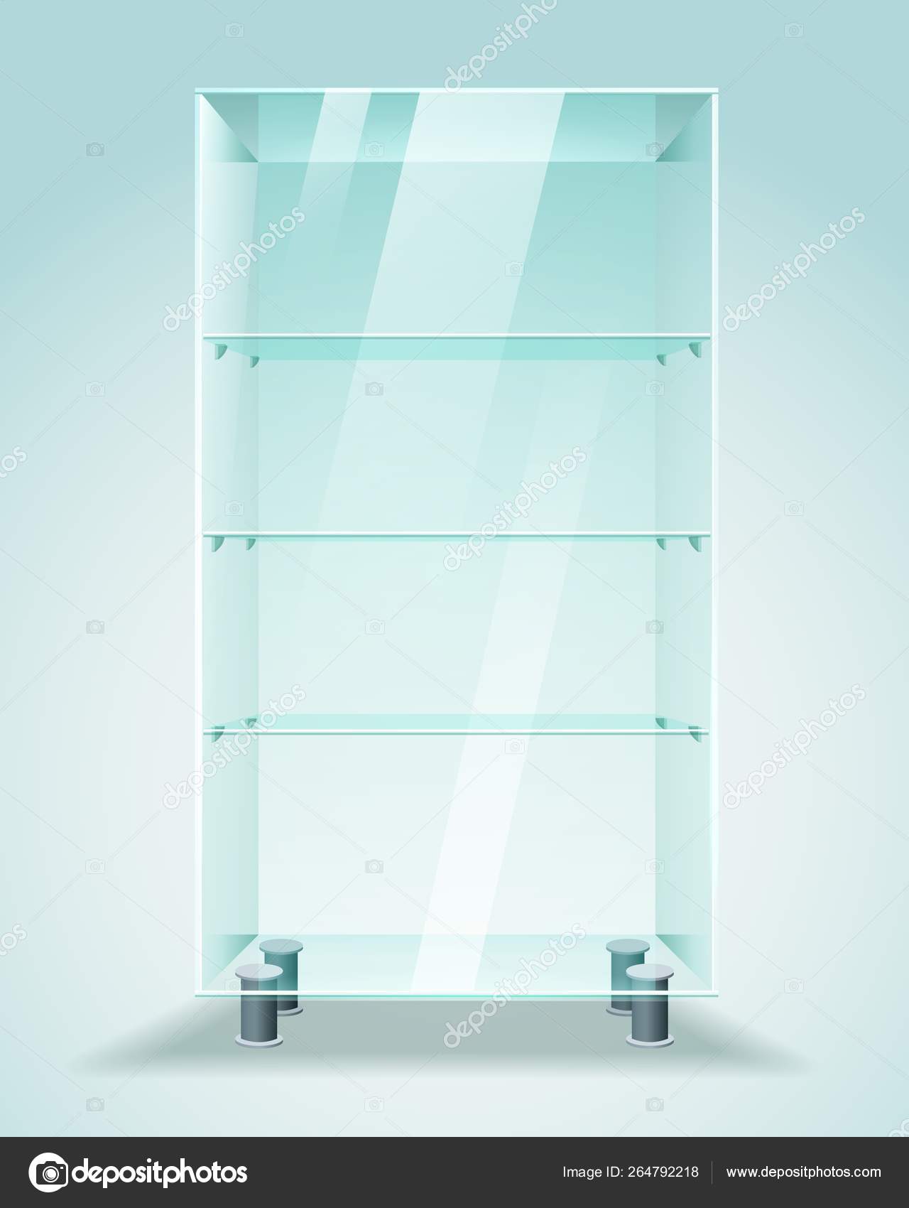 Glass showcase with shelves Stock Vector Image by ©vectortatu #264792218