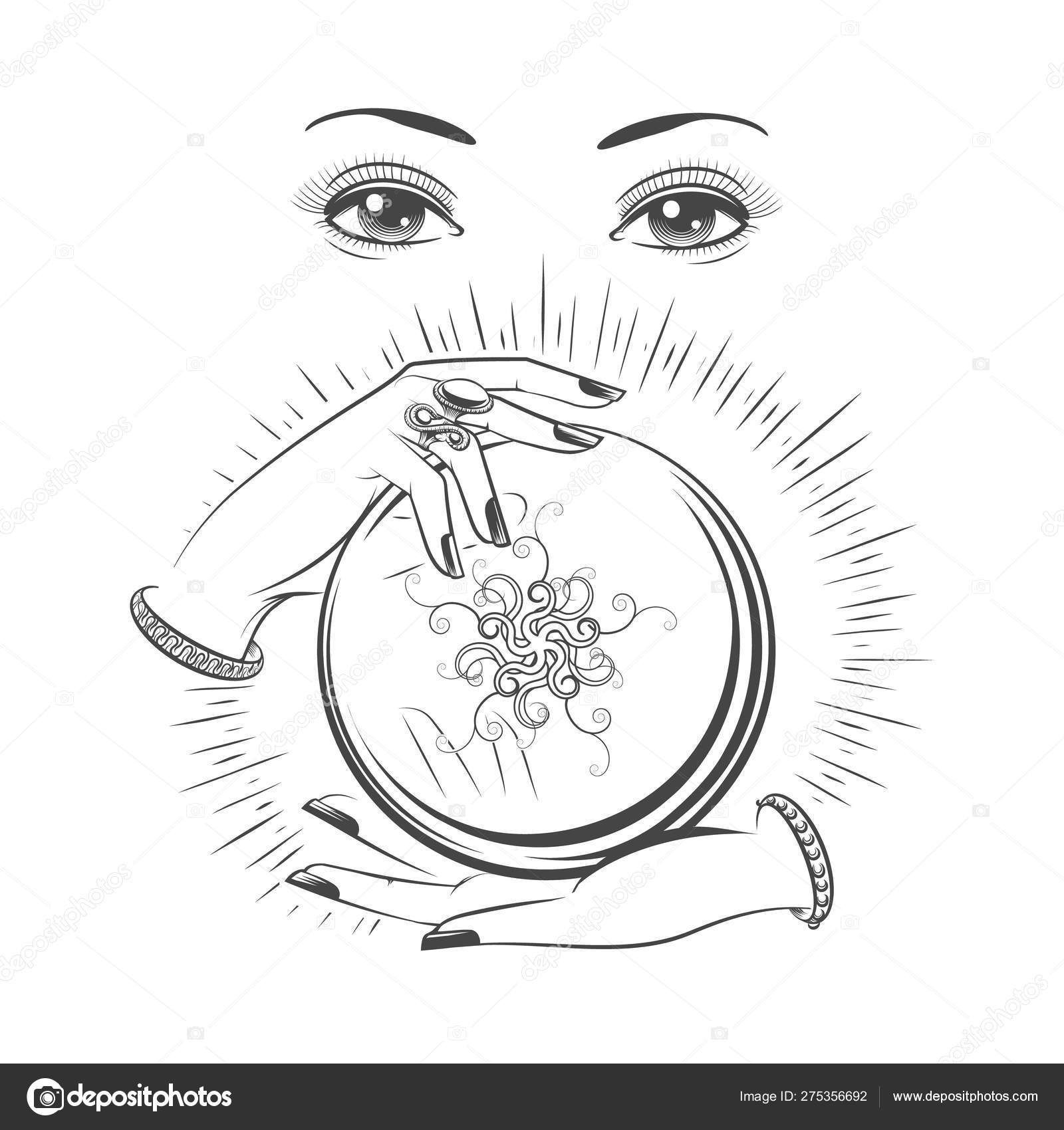 Fortune Teller Crystal Ball Drawing