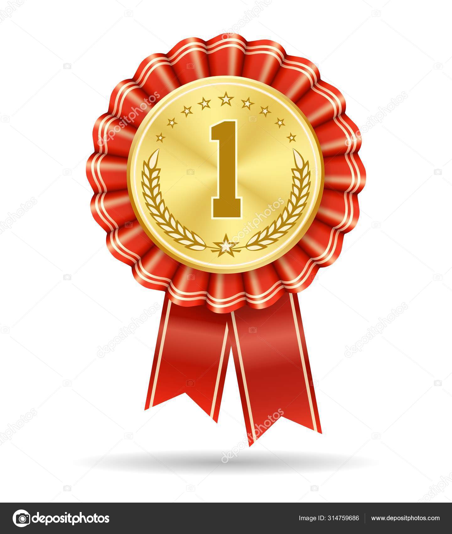 Winner gold medal badge Stock Vector by ©vectortatu 314759686