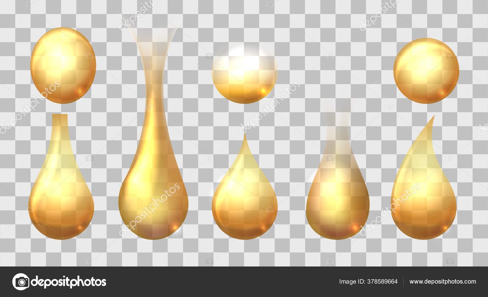 Golden drops set Stock Vector Image by ©vectortatu #378589664