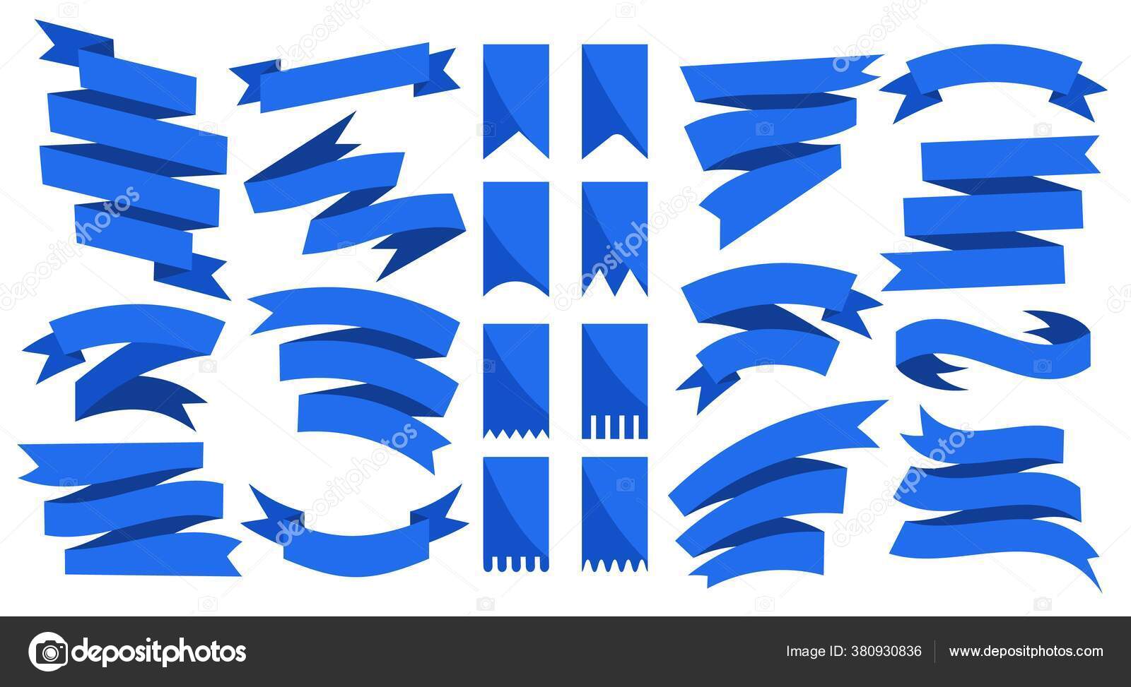 Blue flags ribbons set Stock Vector Image by ©vectortatu #380930836