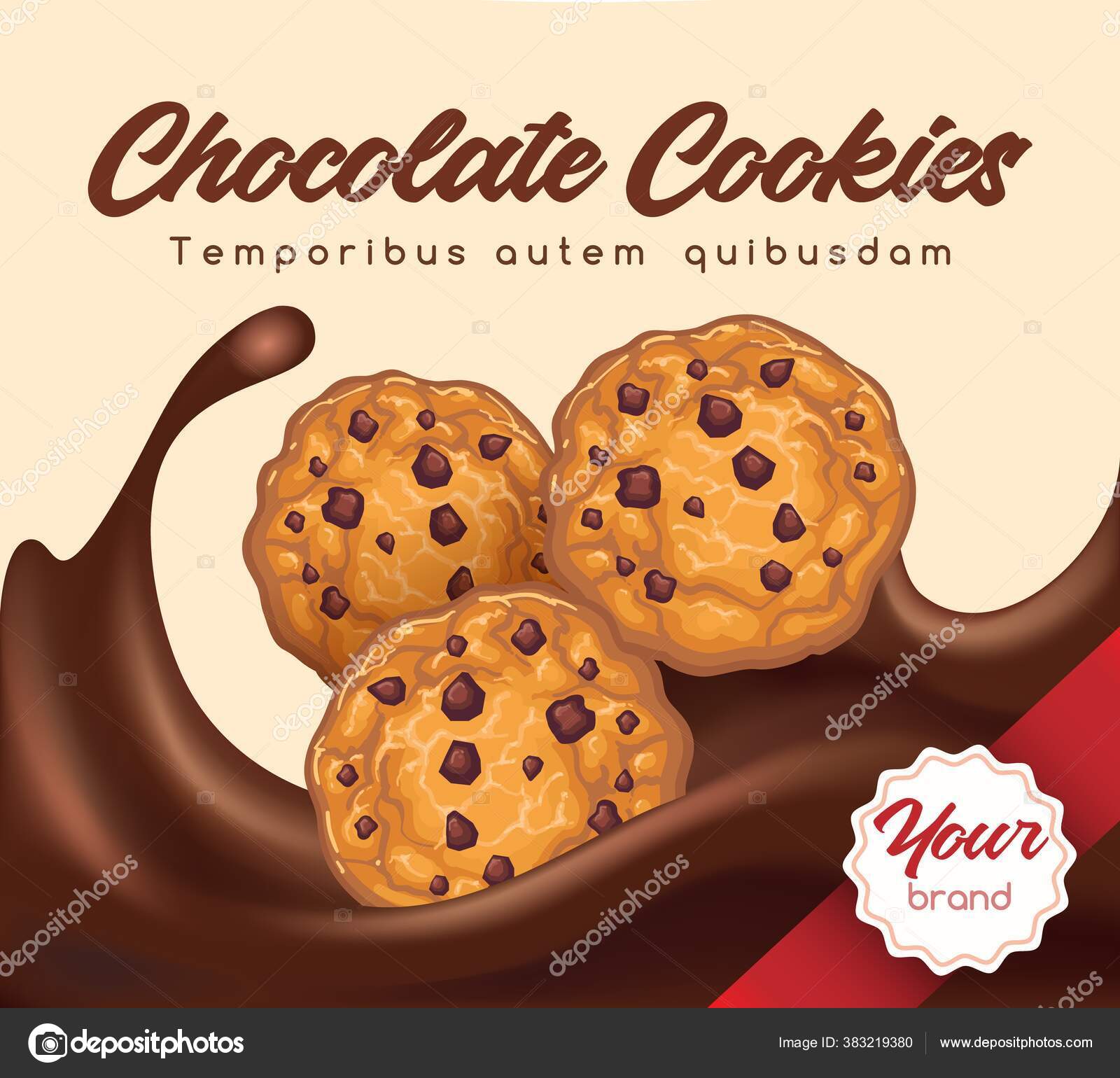 Realistic chocolate cookies banner Stock Vector Image by ©vectortatu ...