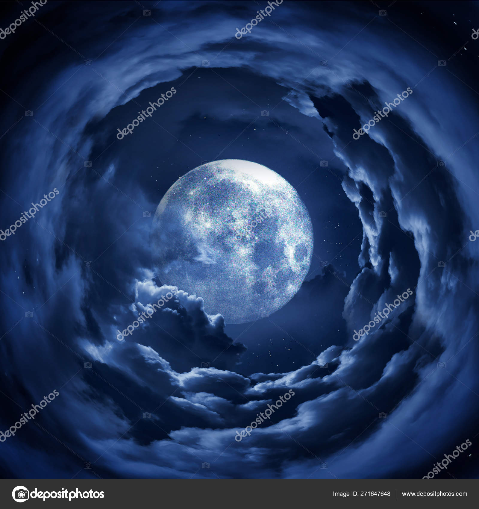 Full Moon Cloudy Sky Night Time Stock Photo by ©b14ckminus 271647648