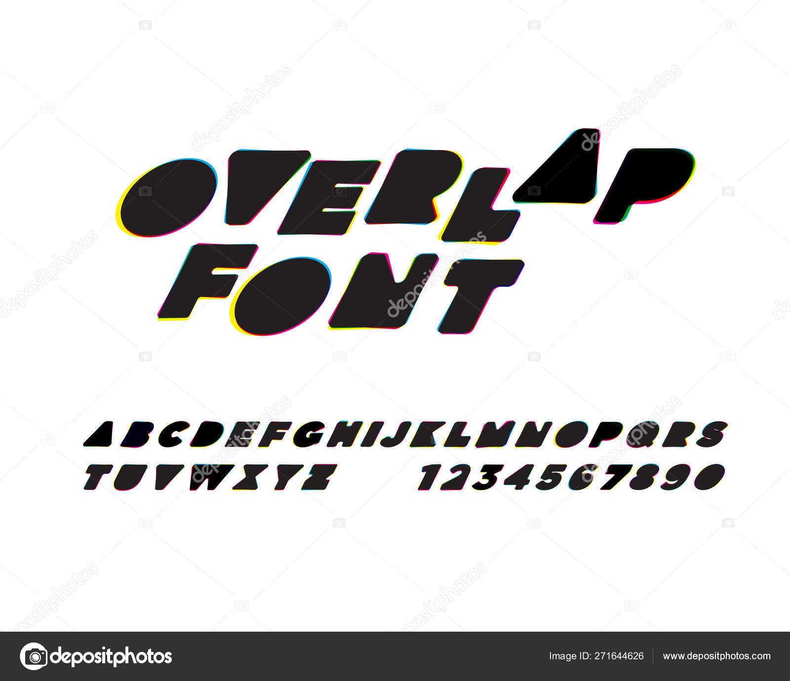 Overlap Font Design Colorful Vector Illustration Stock Vector by ...