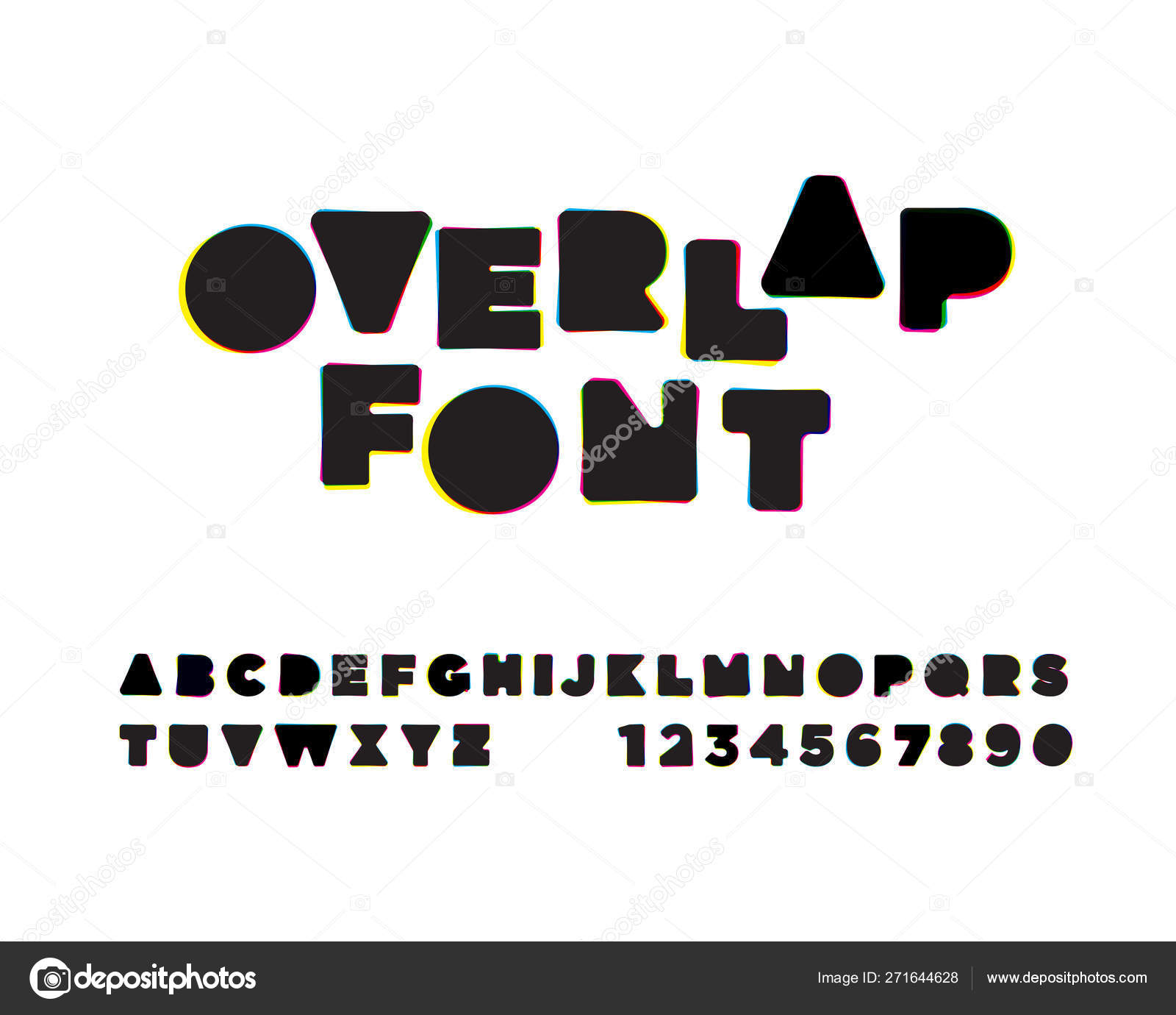 Overlap Font Design Colorful Vector Illustration Stock Vector by ...